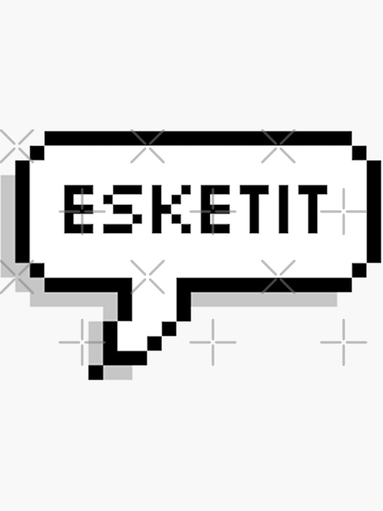 "Esketit Pixelated Speech Bubble" Sticker by LeBebArt | Redbubble