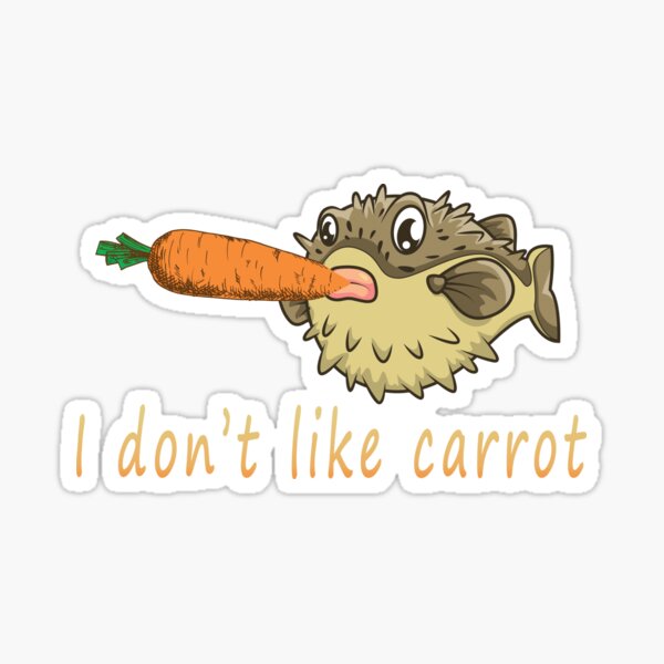 " Pufferfish Eating a Carrot " Sticker for Sale by StarByAsem | Redbubble