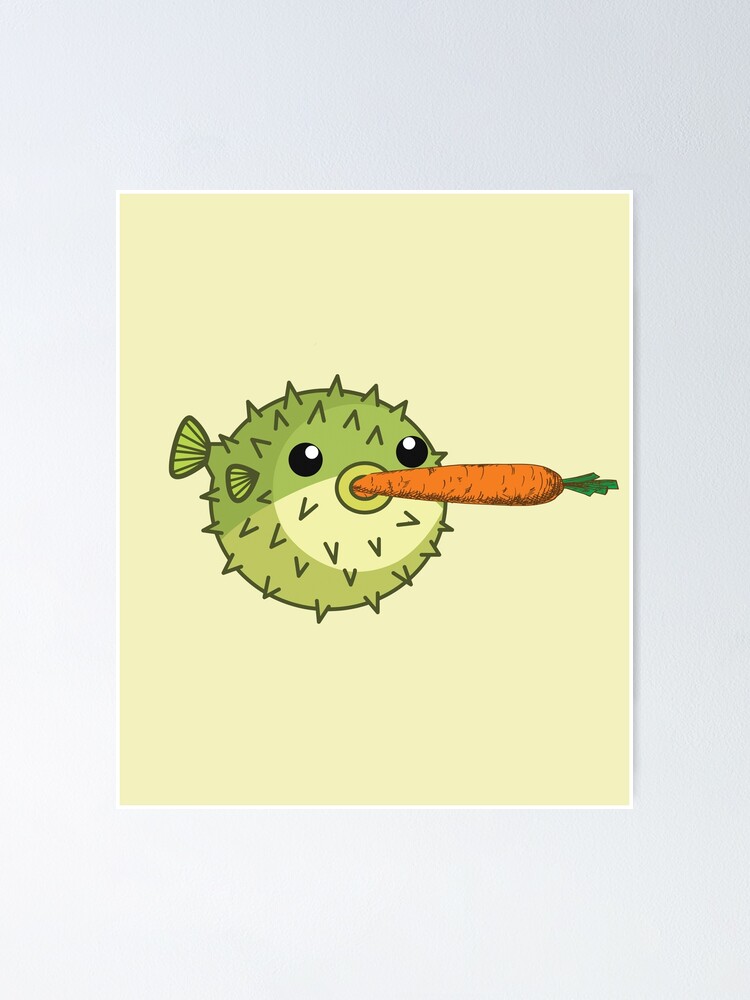 "Pufferfish Eating a Carrot " Poster for Sale by StarByAsem | Redbubble