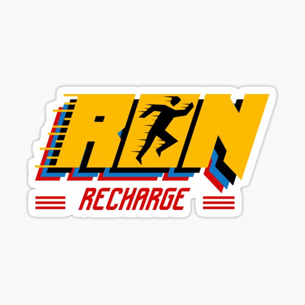 "Run Recharge" Sticker for Sale by Sapnastudio | Redbubble