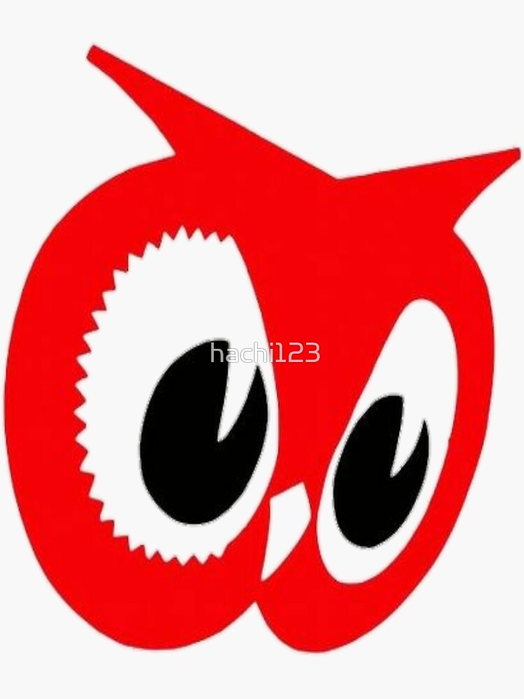 "red owl logo " Sticker by hachi123 | Redbubble