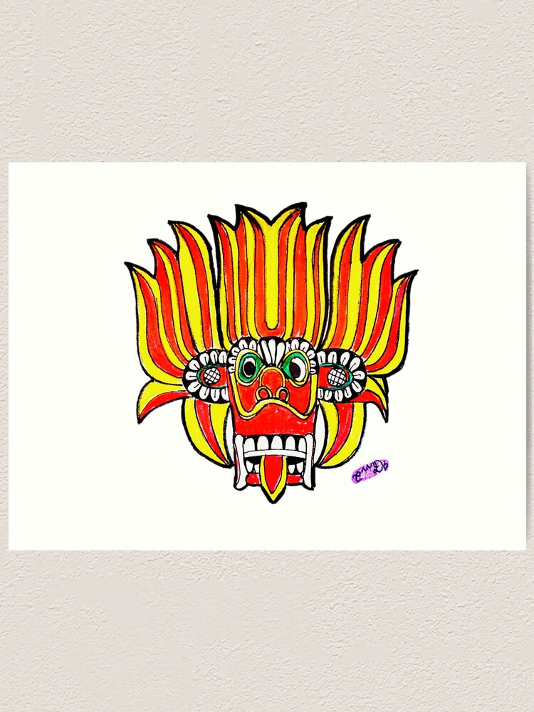 "Sri Lankan Yaka Mask, Traditional Sri Lankan Mask" Art Print for Sale ...