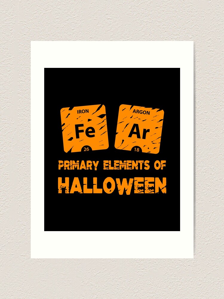 Lámina artística «Elementos de la tabla periódica de HALLOWEEN FEAR ...