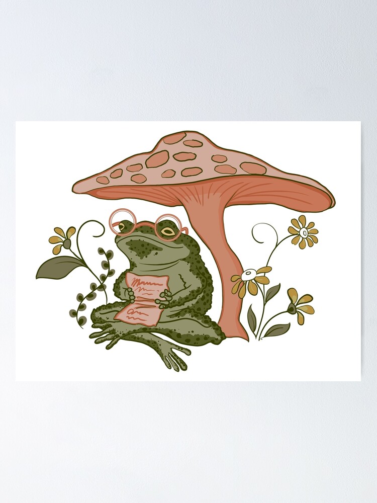 "Toad Under Toadstool Reading Letter" Poster for Sale by laurennrosee ...