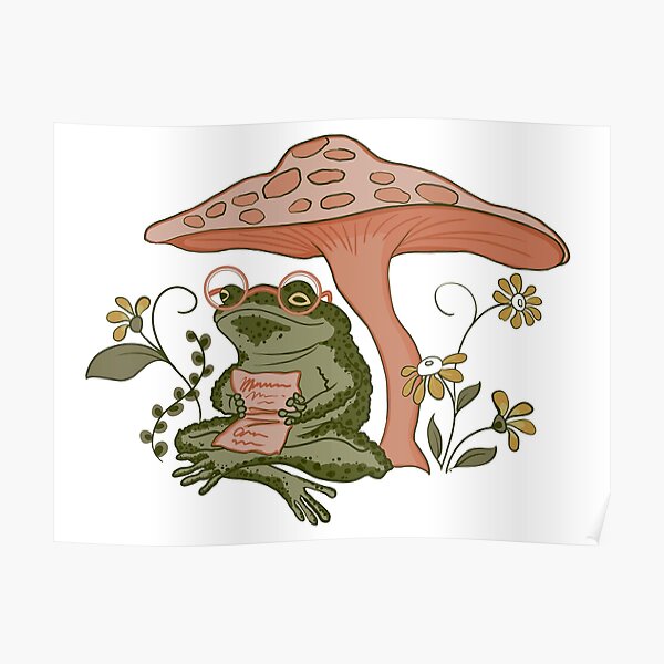 "Toad Under Toadstool Reading Letter" Poster for Sale by laurennrosee ...