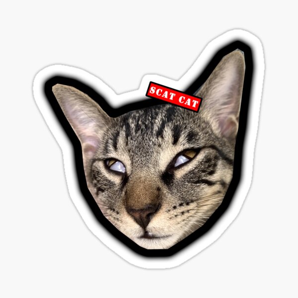 "Scat Cat - Cinder the Gimp" Sticker for Sale by lolagayle | Redbubble