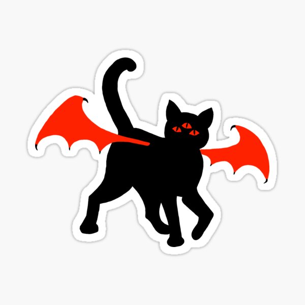"Demon Kitty" Sticker by Fishtopus | Redbubble