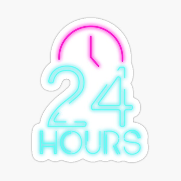 "24 Hours" Sticker for Sale by synthcity | Redbubble
