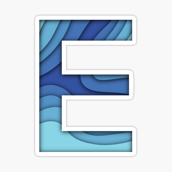 "Blue Cut-Paper Effect E" Sticker for Sale by Tuatara4 | Redbubble