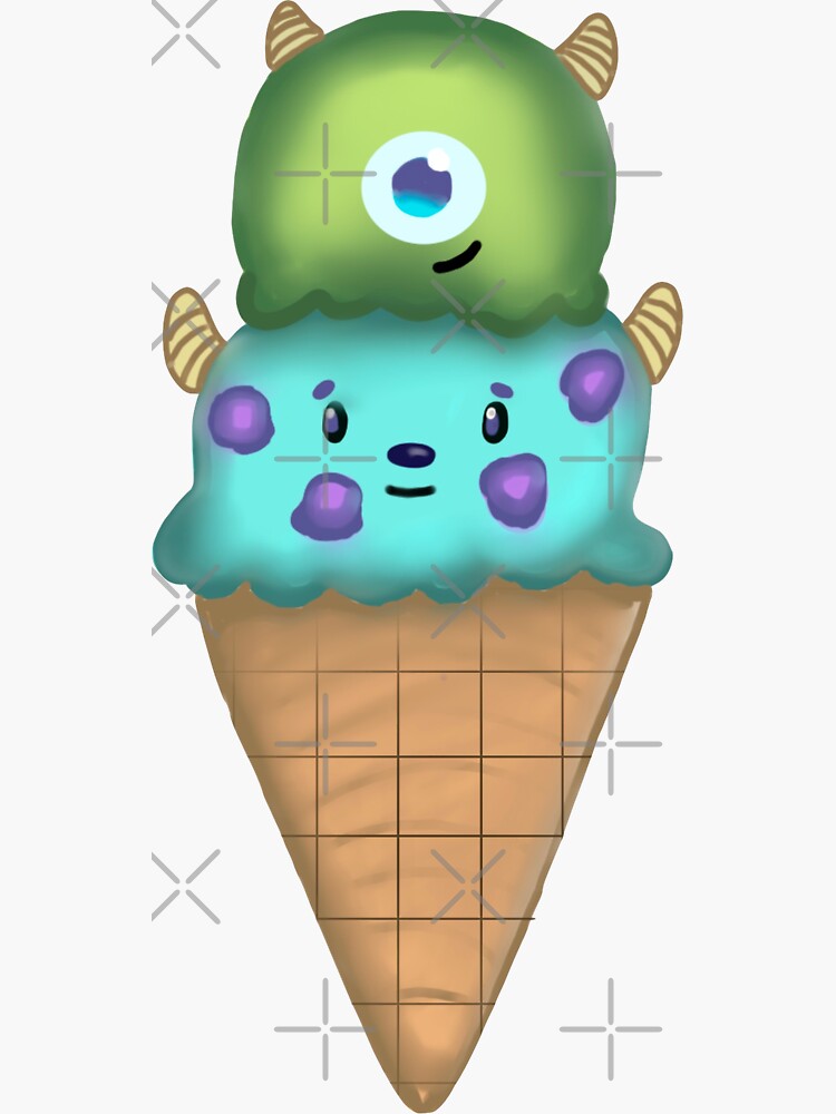 "Mike n Sully Cone" Sticker for Sale by panda-products | Redbubble