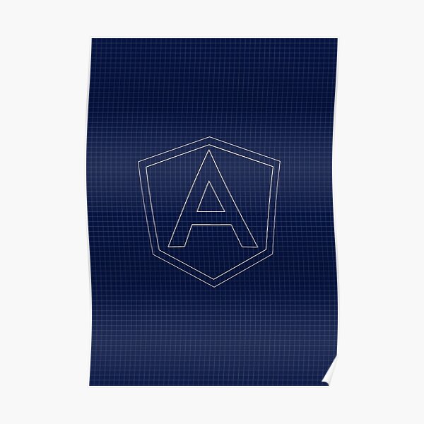 Angular Blueprint Logo Poster For Sale By Onthecode Redbubble