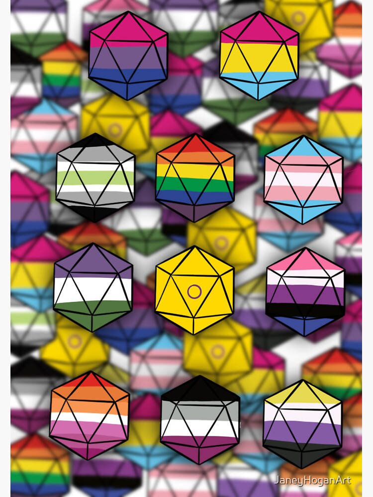 "Dungeons and Dragons pride. " Sticker by JaneyHoganArt | Redbubble