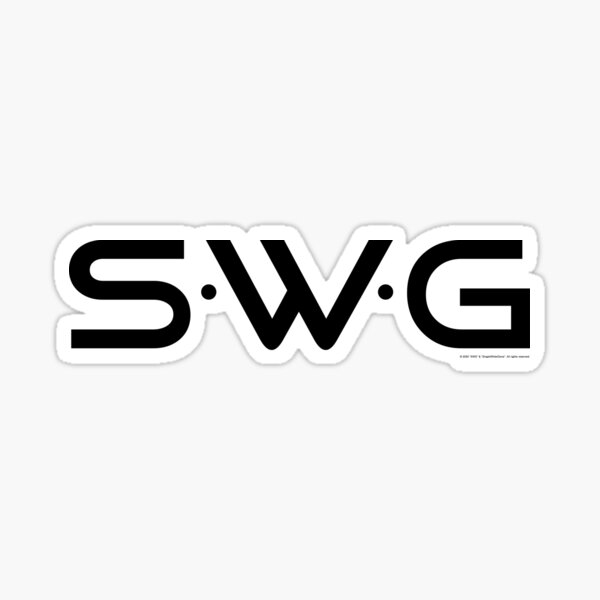 ""SWG" (Single White Glove) black logo." Sticker by s-w-g | Redbubble