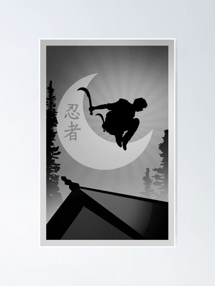 Póster «Ninja Night Jump Ninjutsu Arte gráfico ninja» de CattlettArt ...