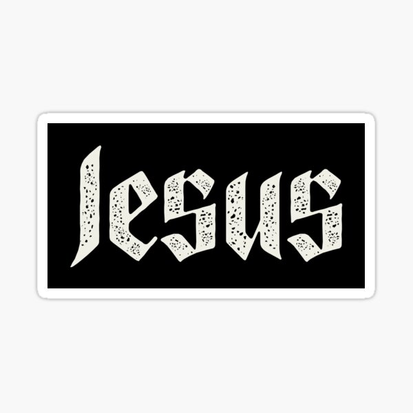 "Jesus Name" Sticker by Breesprints | Redbubble