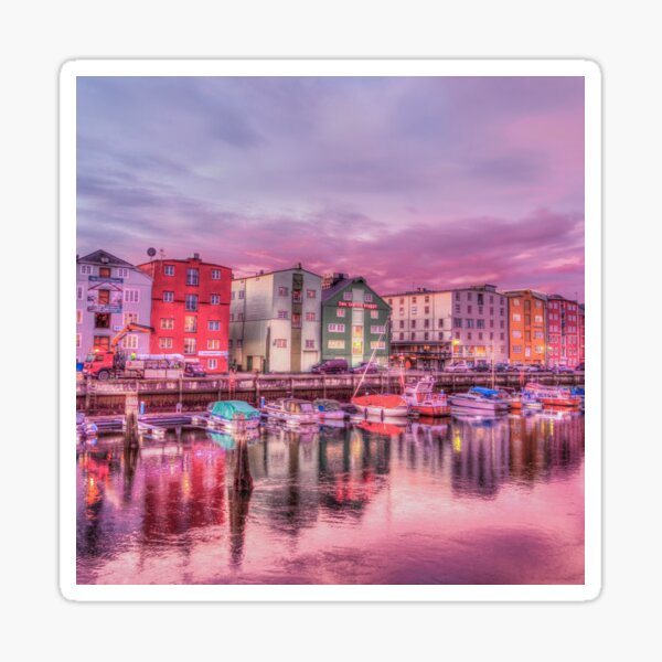 "Scenic Pink Sky Waterway" Sticker for Sale by kambamdesigns | Redbubble