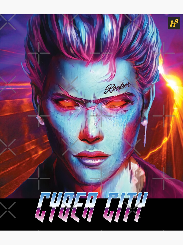 "Cyber City Punk Rocker 1" Sticker for Sale by Hypnotix9 | Redbubble