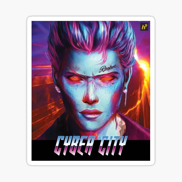 "Cyber City Punk Rocker 1" Sticker for Sale by Hypnotix9 | Redbubble