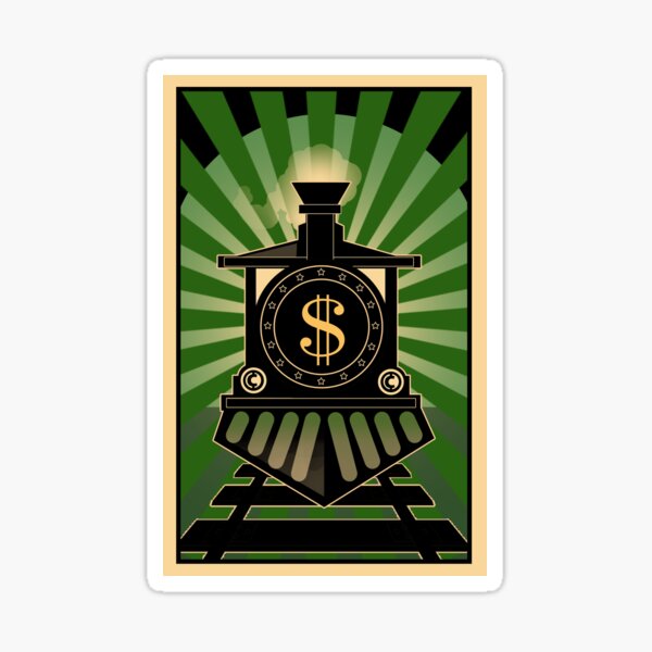 "Money Train Cash Dollar Graphic Art - Money" Sticker for Sale by ...