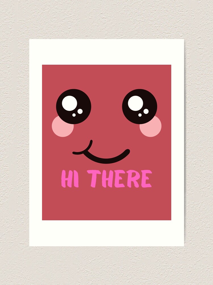 "Hi There. Cute Kawaii Emoji" Art Print by littleonescutie | Redbubble