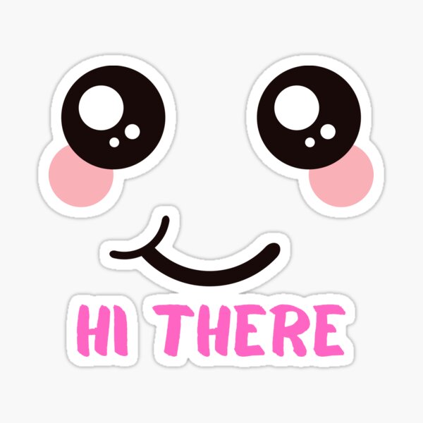 "Hi There. Cute Kawaii Emoji" Sticker by littleonescutie | Redbubble