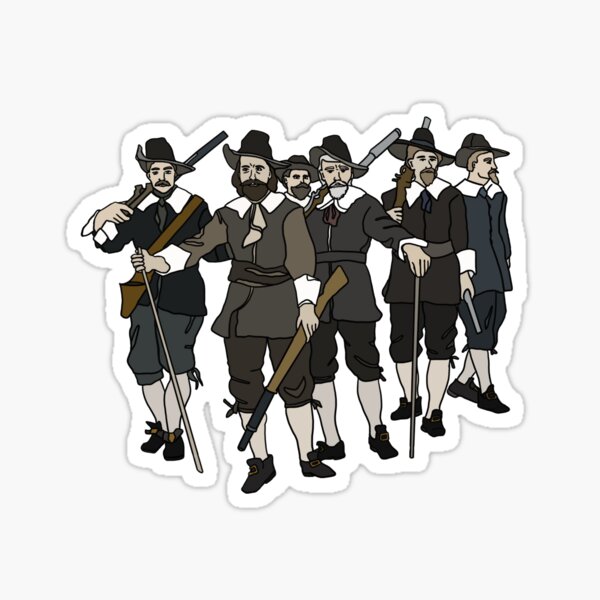 "Plymouth Pilgrims Scouting for Settlement " Sticker for Sale by Sarah ...