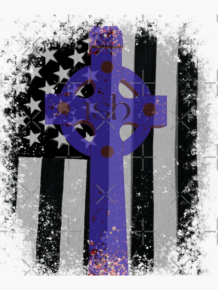 "Distressed Police Christian Cross" Sticker by beachcamper | Redbubble