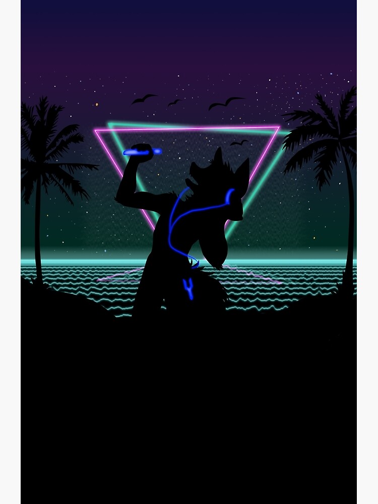 "Synthwave Wolf" Poster for Sale by IkodoMoonstrife | Redbubble