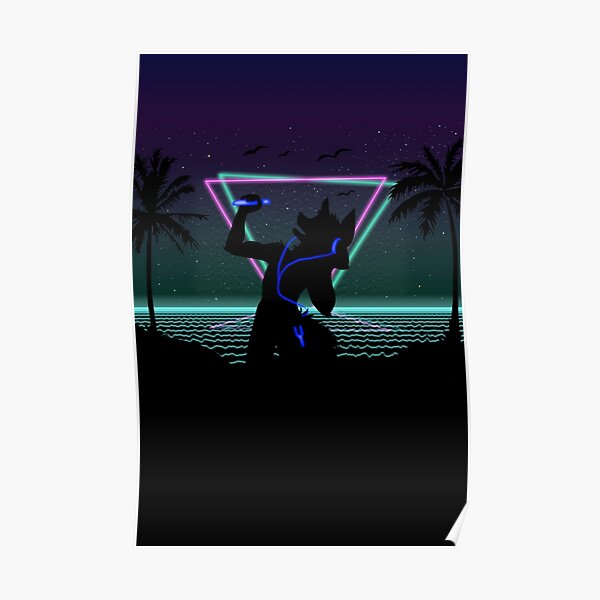 "Synthwave Wolf" Poster for Sale by IkodoMoonstrife | Redbubble