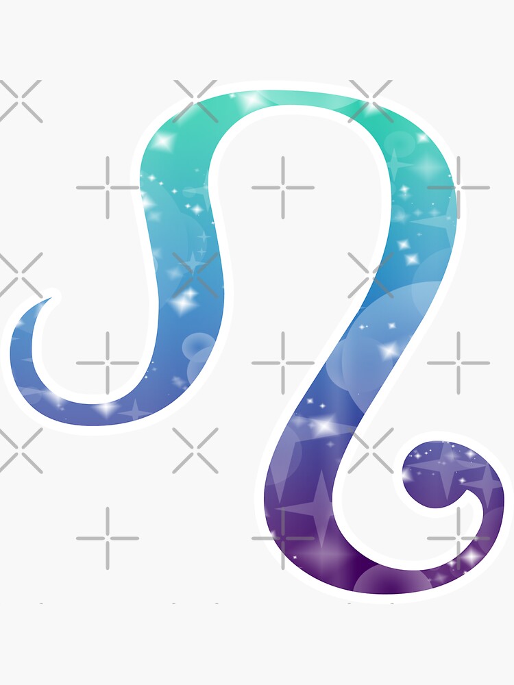 "Leo Zodiac Symbol In Magical Mermaid Inspired Colors" Sticker by ...