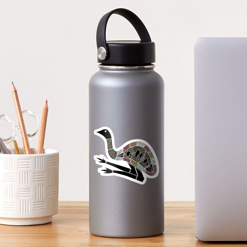 "Authentic Aboriginal Art - Emu" Sticker for Sale by HogarthArts ...