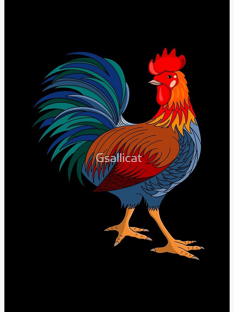 "DeColores Cursillo Rooster On Black" Art Board Print for Sale by ...