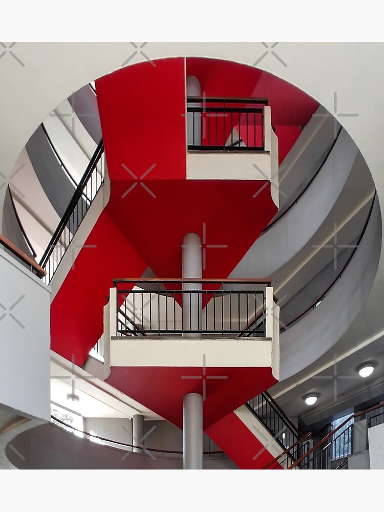 "red modern staircase Holford Garden Estate Berthold Lubetkin London ...