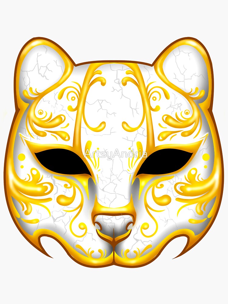 "Ocelot Venetian Mask" Sticker for Sale by ArtsyAndria | Redbubble