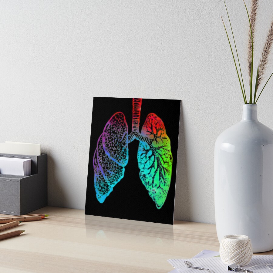 "Breathe - Multi Color Lungs Art Design Anatomy " Art Board Print by ...