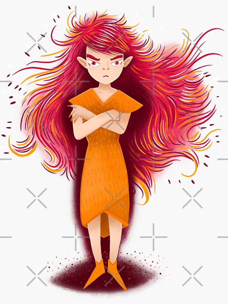 "Woman Hot RED anger!" Sticker for Sale by jasmineberry | Redbubble