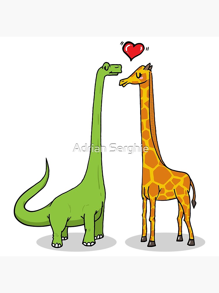 Dinosaur Giraffe Love