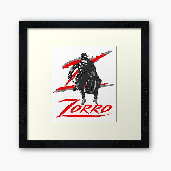 "Zorro signs a Z with his sword" Framed Art Print for Sale by Astralia ...