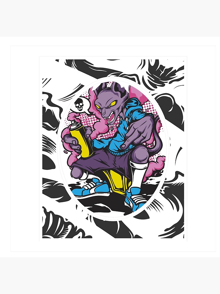 "Punk God Of Destruction" Poster by Cat2D | Redbubble