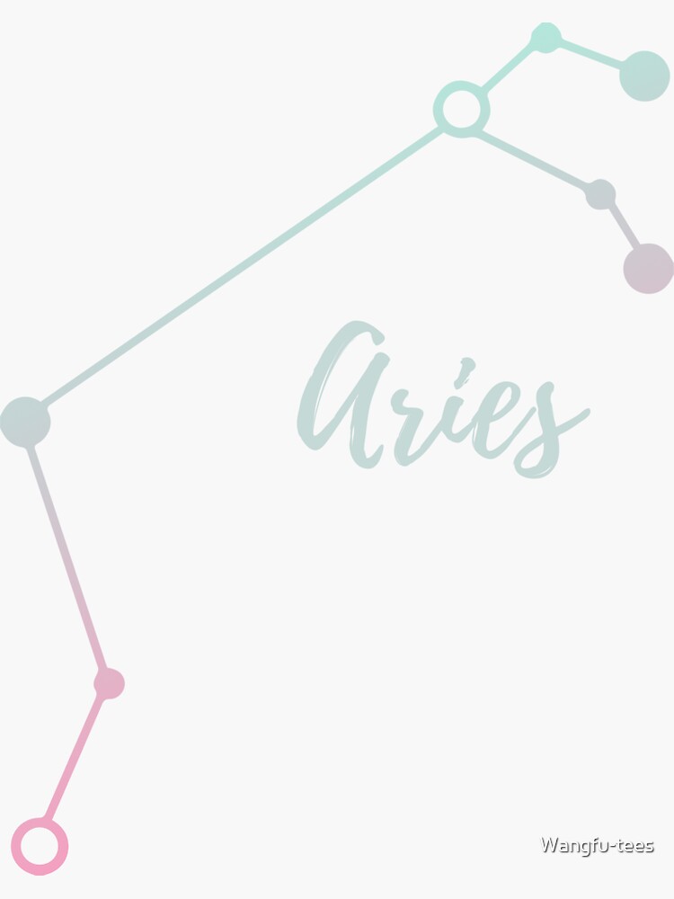 "Aries Constellation Zodiac Star Sign Gradient Pastel Colour" Sticker ...