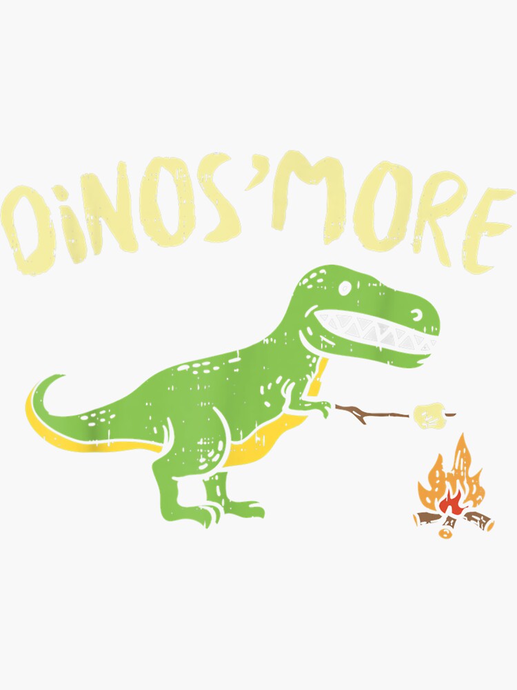 "Dinosmore Funny Dino Smore Camping Dinosaur Camp" Sticker by ...