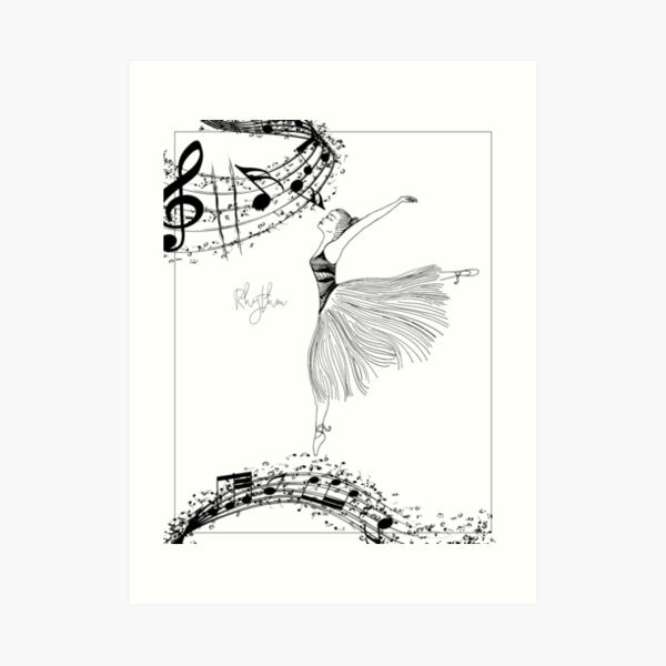 "Rhythm Ballerina Zen Art Coloring Page" Art Print for Sale by ...