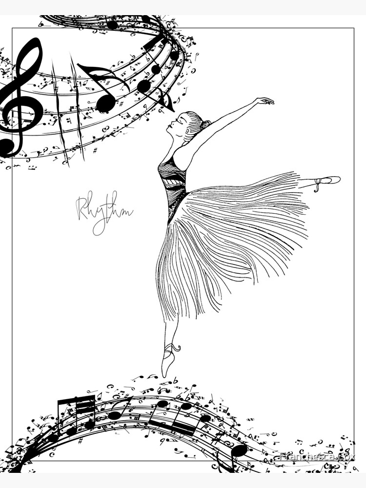 "Rhythm Ballerina Zen Art Coloring Page" Art Print for Sale by ...