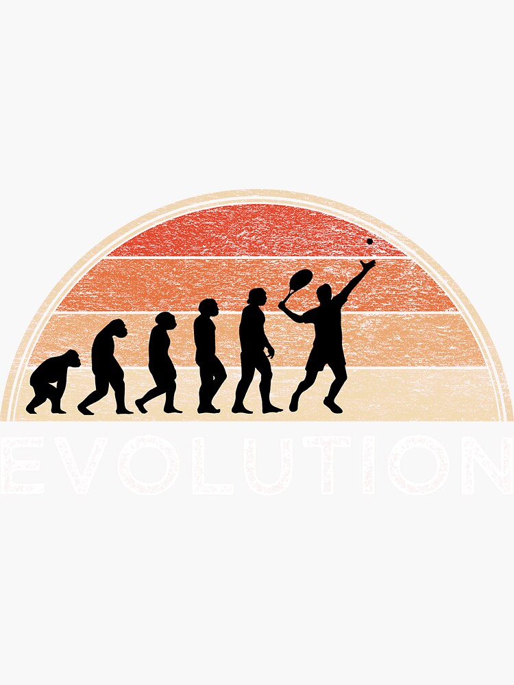 "tennis sport - human evolution " Sticker for Sale by pirminio | Redbubble