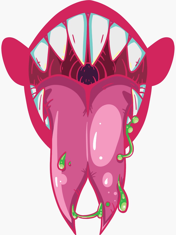"Split Tongued Maw" Sticker for Sale by HotaruHoshi | Redbubble