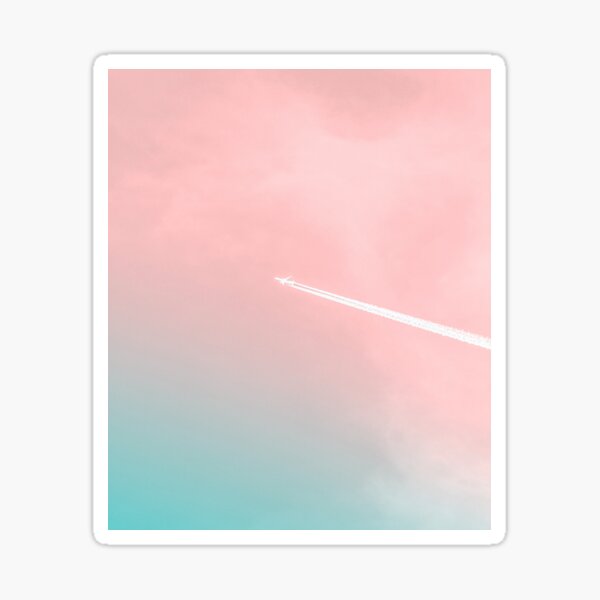 "Airplane In The Pink Sky" Sticker for Sale by Blackspark09 | Redbubble