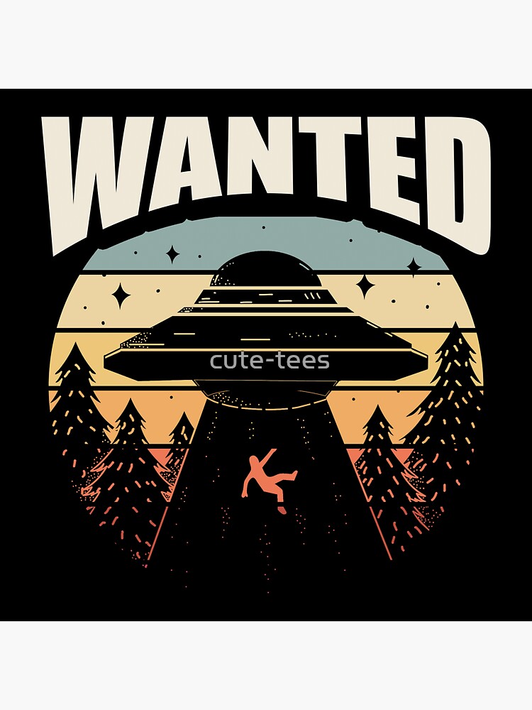 " Alien abduction | Wanted person | UFO " Sticker for Sale by cute-tees ...