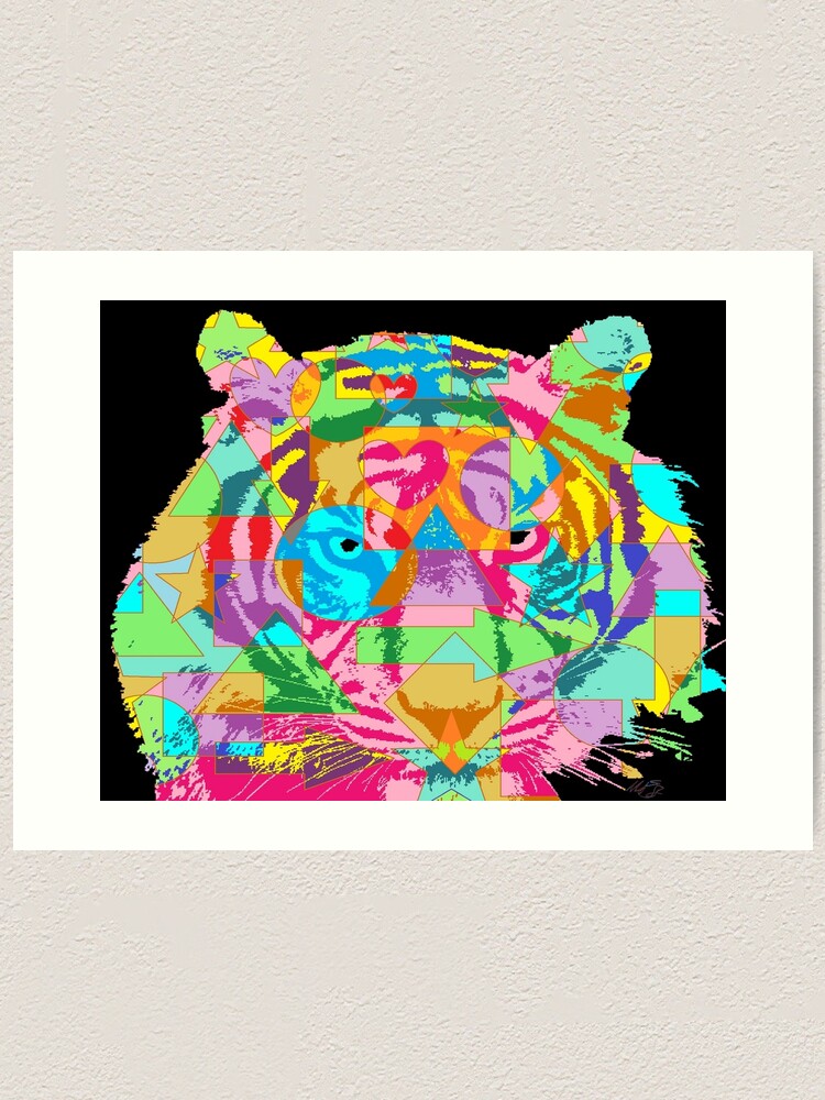 "Tiger Multicoloured 2020 v2" Art Print for Sale by MarkEdz | Redbubble