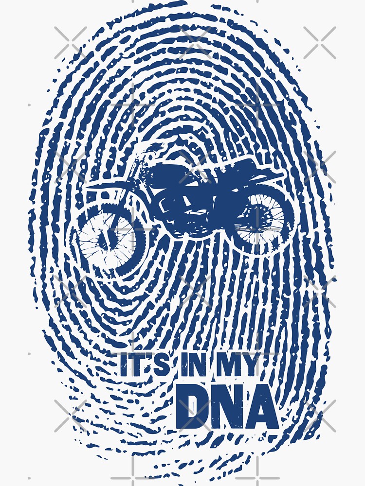 "Motorcycle DNA Fingerprint Blue" Sticker for Sale by BourbonMania ...