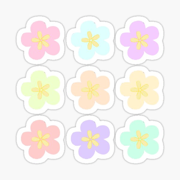 "Pastel Bib Flower Pack" Sticker by collazodesigns | Redbubble